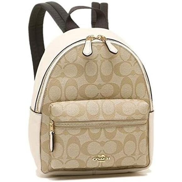 Coach | Bags | Coach Charlie Signature Canvas Mini Backpack Light Khaki ...